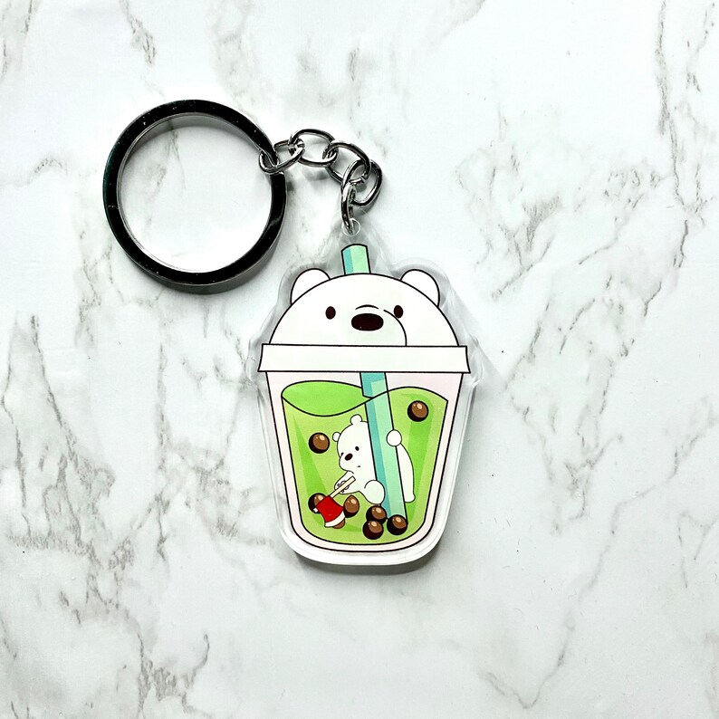 2.5 Inches We Bare Bears Boba Double-sided Acrylic Keychains - Etsy