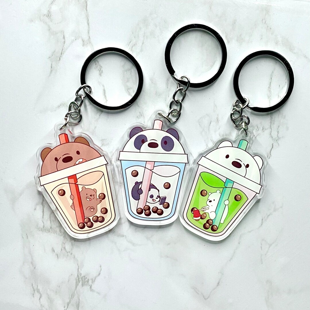 2.5 Inches We Bare Bears Boba Double-sided Acrylic Keychains - Etsy