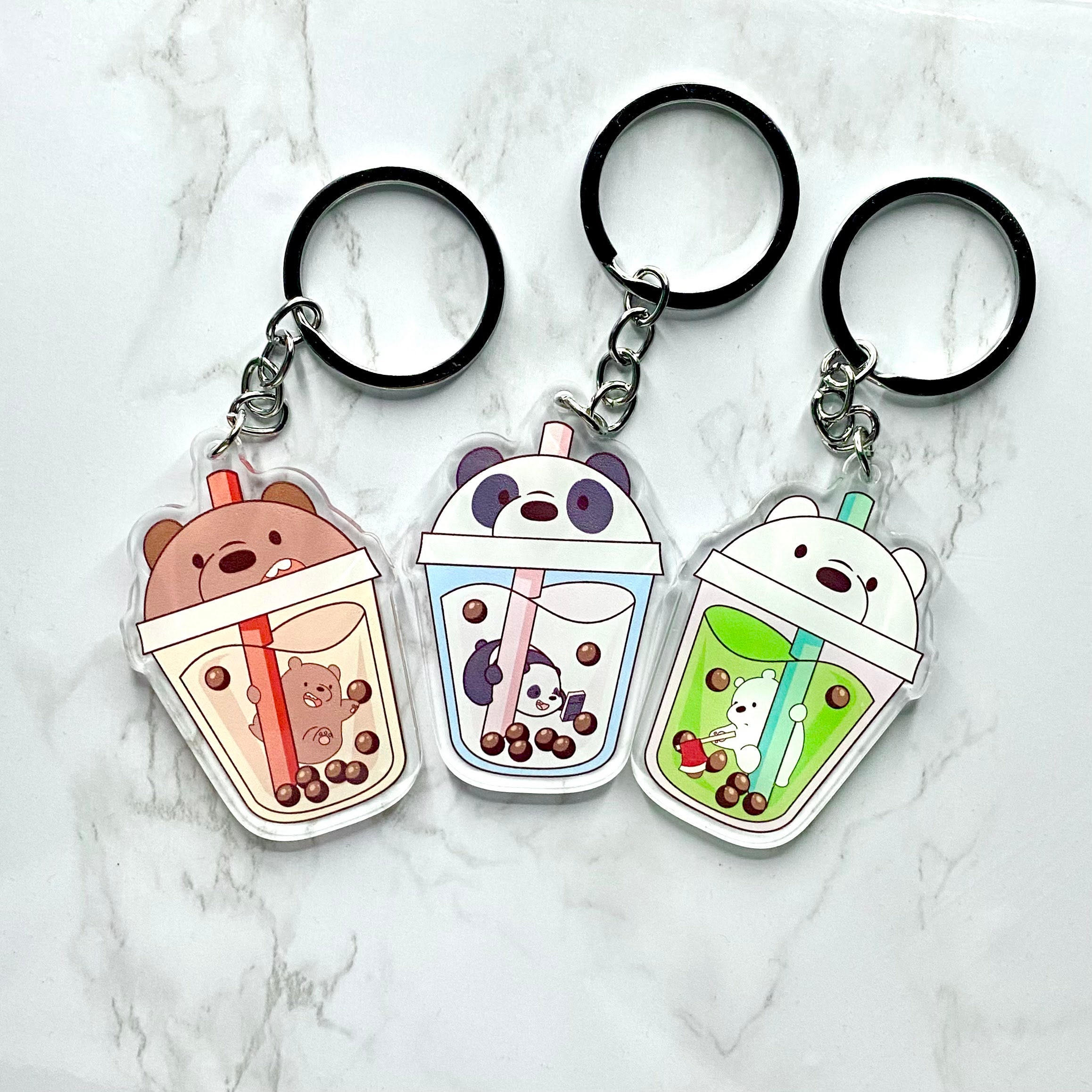 2.5 Inches We Bare Bears Boba Double-sided Acrylic Keychains - Etsy