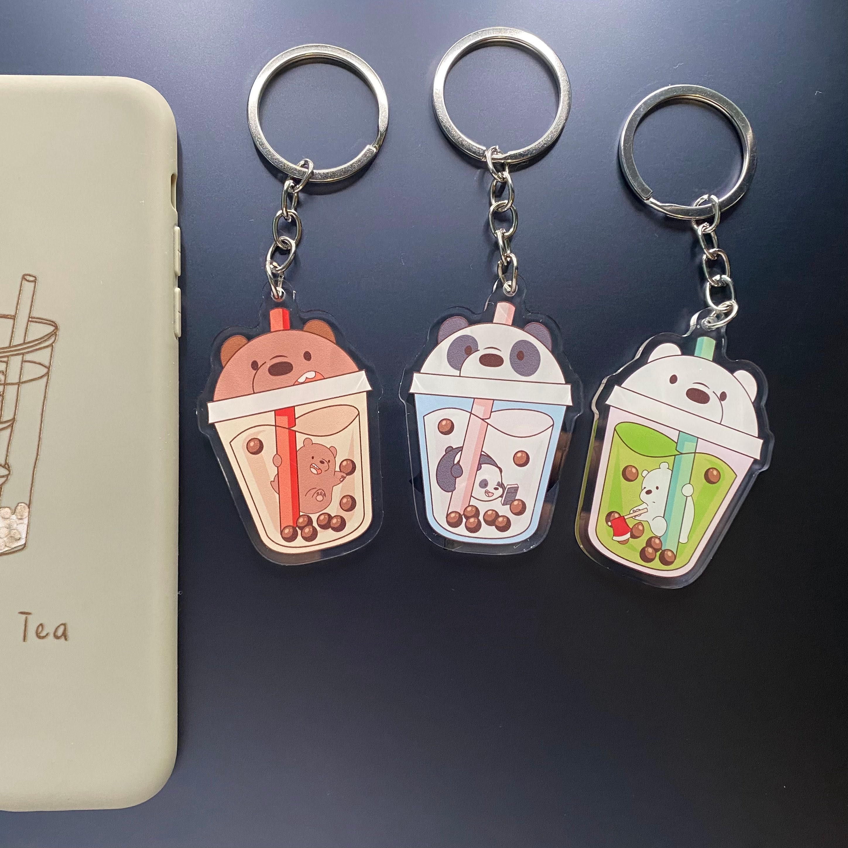 2.5 Inches We Bare Bears Boba Double-sided Acrylic Keychains - Etsy