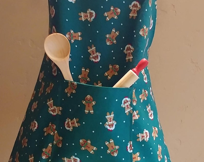 Kids Christmas Apron, Lined, Pocket, D-ring Neck Strap, Waist Ties ...