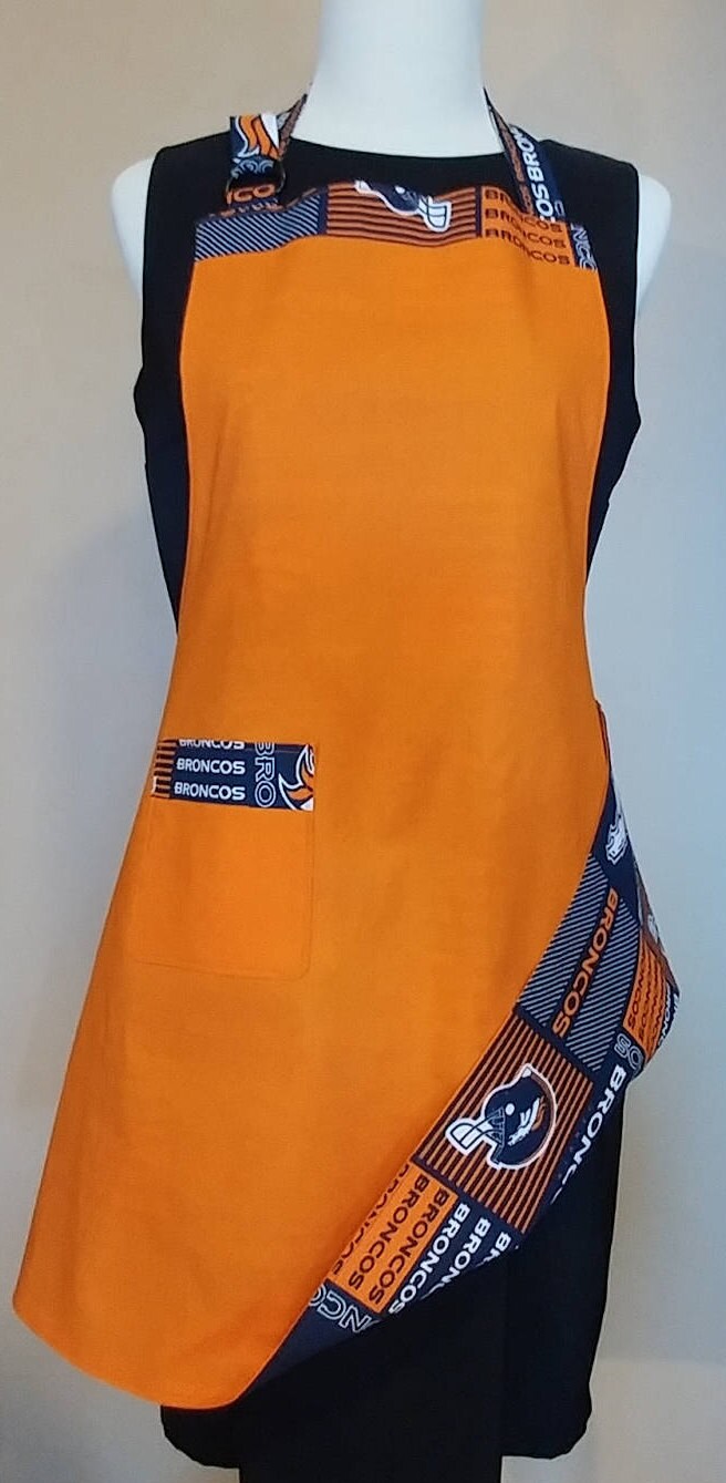 Sports NFL Reversible Full Apron, Broncosteam Logo, Unisex Aprons, BBQ ...
