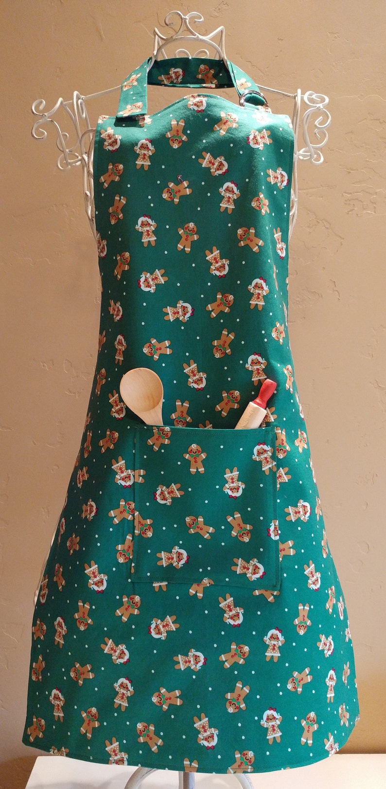 Kids Christmas Apron, Lined, Pocket, D-ring Neck Strap, Waist Ties ...