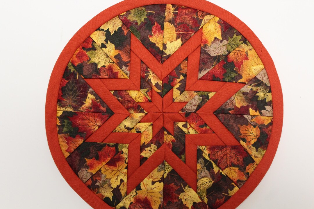 Falling Maple Leaves Folded Star Trivet, Pot Holder, Hot Pad - Etsy