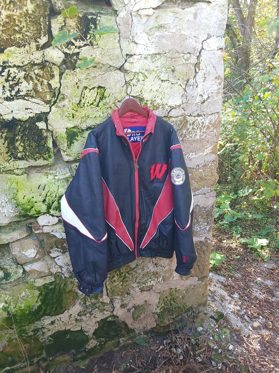 Vintage 1990's Pro Layer Uw-madison Wisconsin Badgers Leather Jacket ...