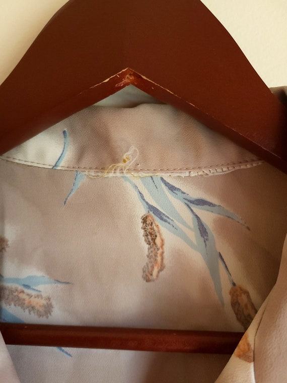 Vintage 1970's Camp Loop Collar Button Front Floral S… - Gem