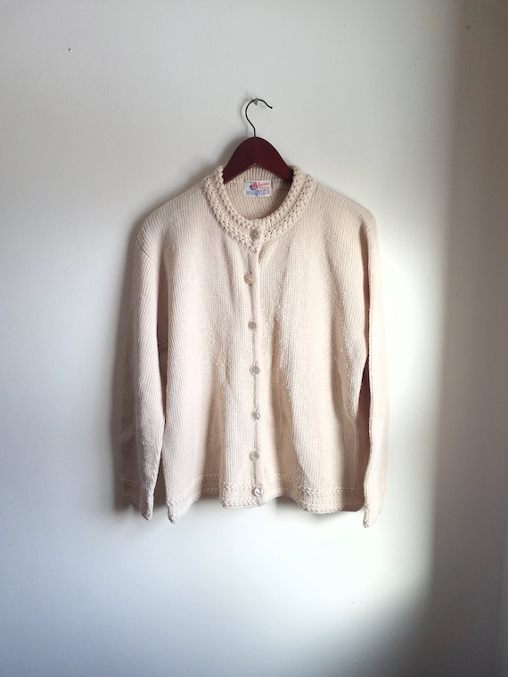 Vintage 1960's to 1970's Knit Acrylic Cardigan Sweate… - Gem