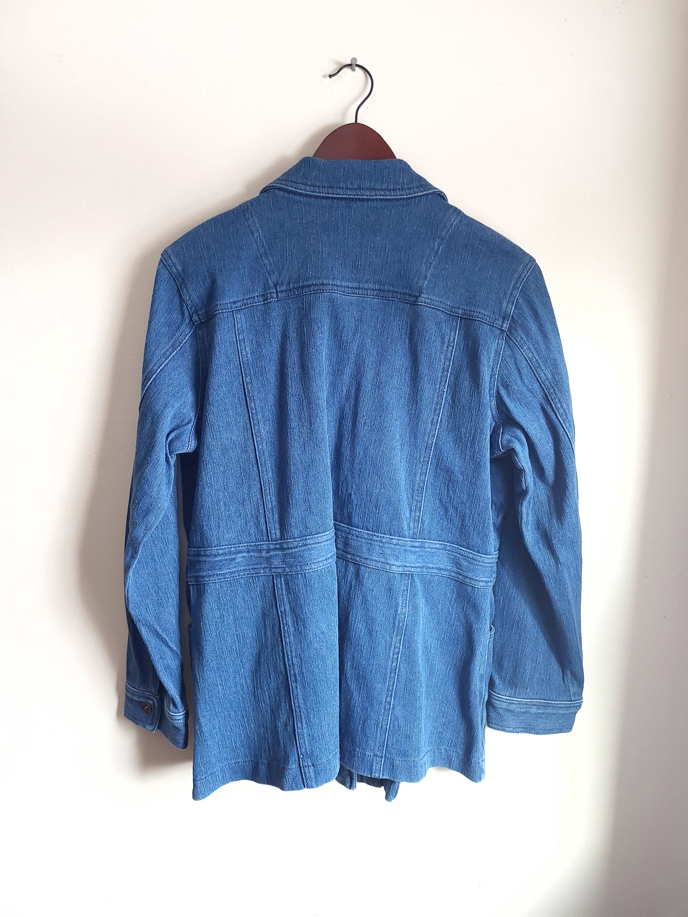 Vintage 1990's/y2k Western Denim Trench Chore Coat / Medium - Etsy