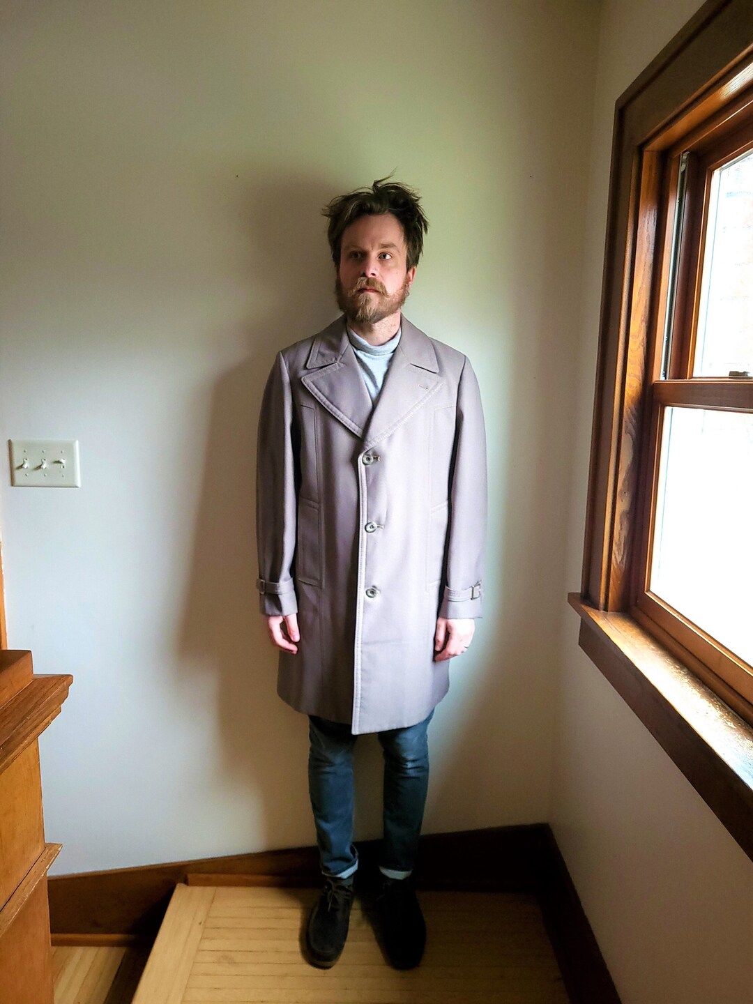 Vintage 1970's Men's Long Duster Overcoat / M / Rain Parka - Etsy