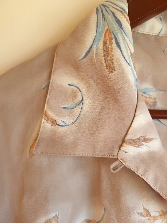 Vintage 1970's Camp Loop Collar Button Front Floral S… - Gem