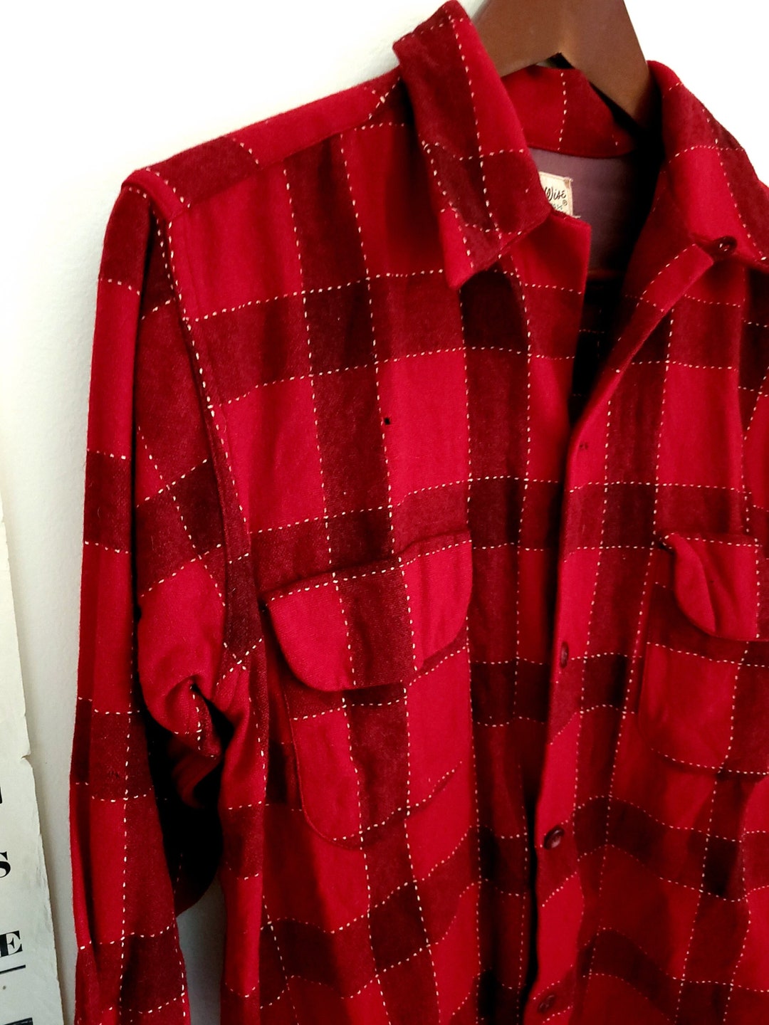 Vintage 1960's Minnesota Woolen Co Plaid Flannel Wool Shirt / Men's XS ...