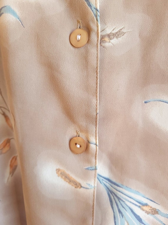 Vintage 1970's Camp Loop Collar Button Front Floral S… - Gem