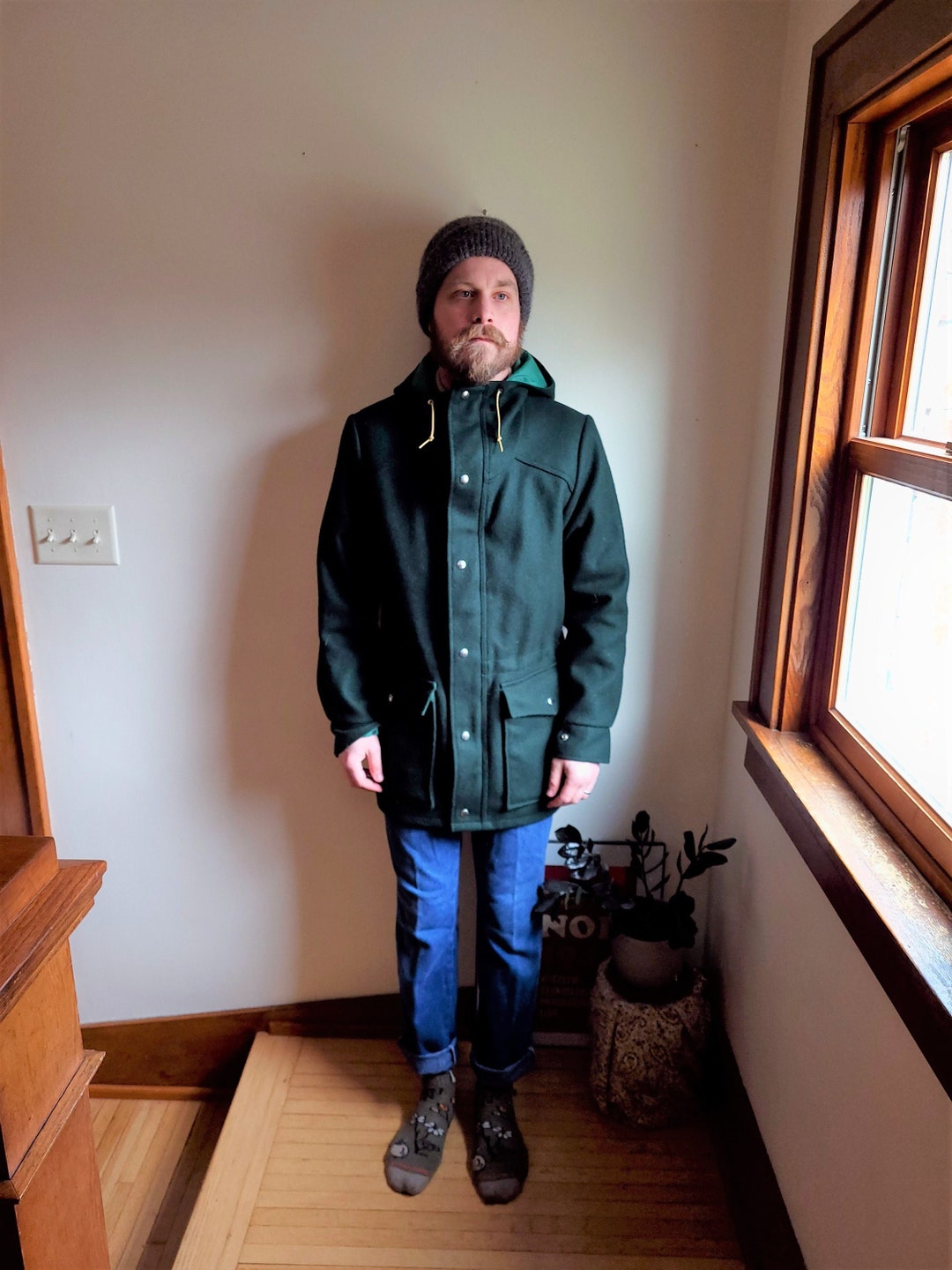 Vintage 1970's-1980's Shanahan Green Wool Toggle Overcoat Parka / Men's ...