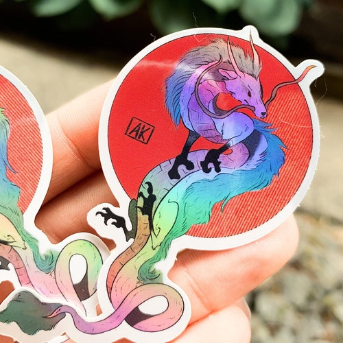 Holographic Haku Sticker Anime Sticker Japanese Dragon - Etsy