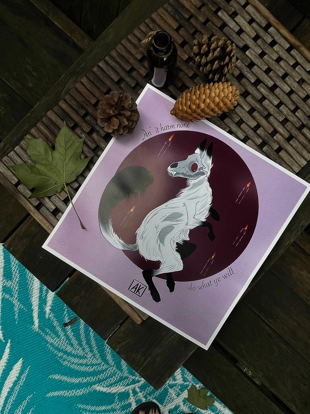 Witch Fox Art Print: Gothic Wicca Pagan Decor (11x11) - Etsy