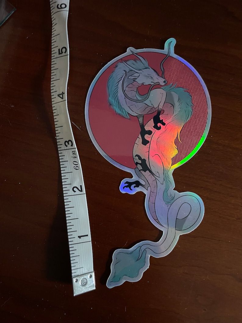 Holographic Haku Car Sticker, Anime Sticker, Japanese Dragon Stationery ...
