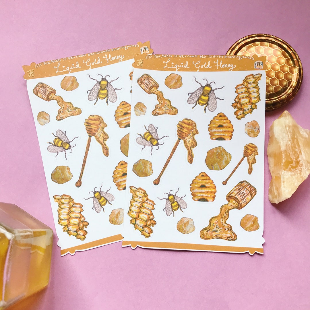 Honey Sticker Sheet - Honey Planner Stickers - Honey Journal Stickers ...