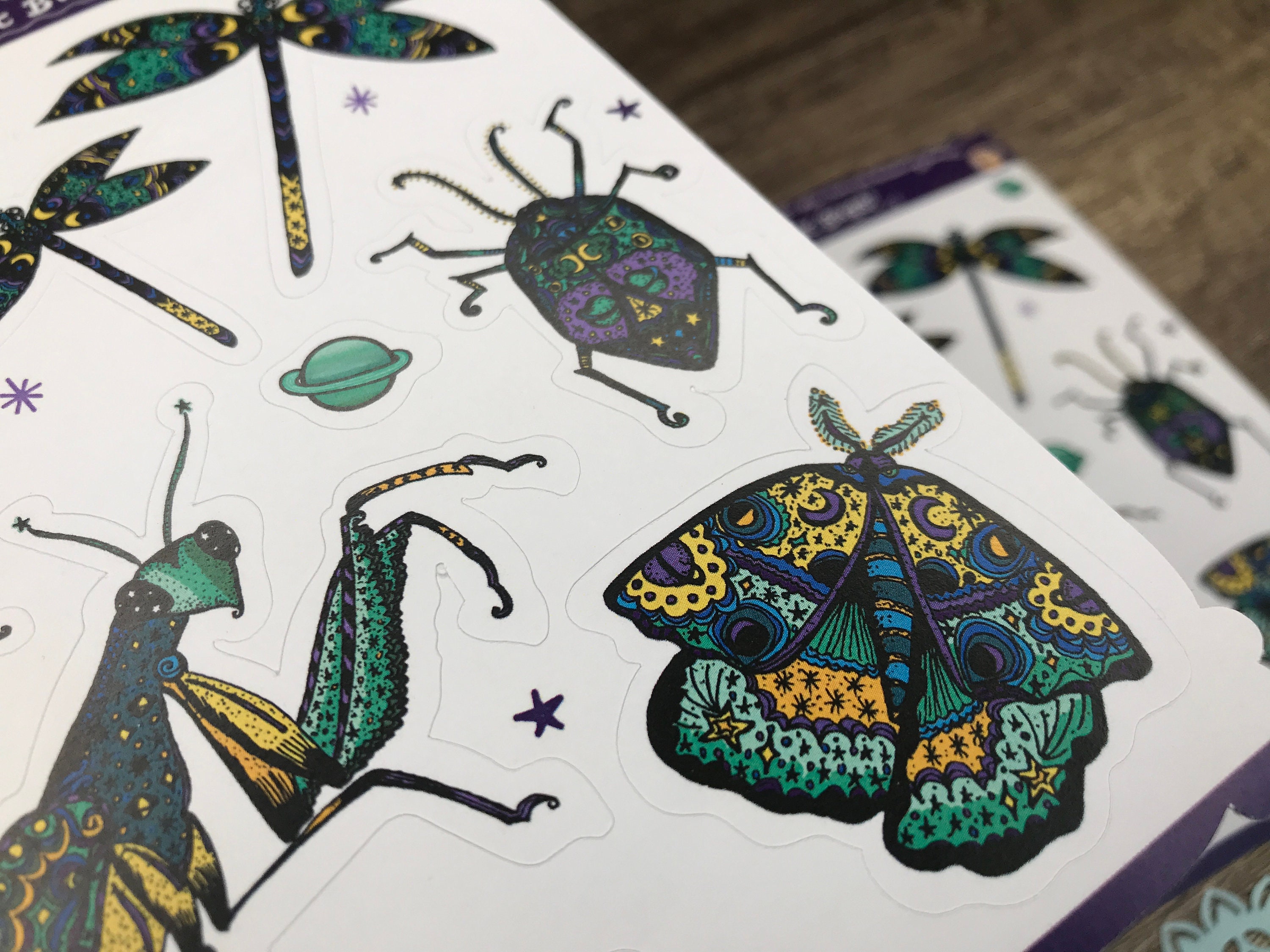 Cosmic Bug Stickers Magical Insect Stickers Bug Sticker - Etsy