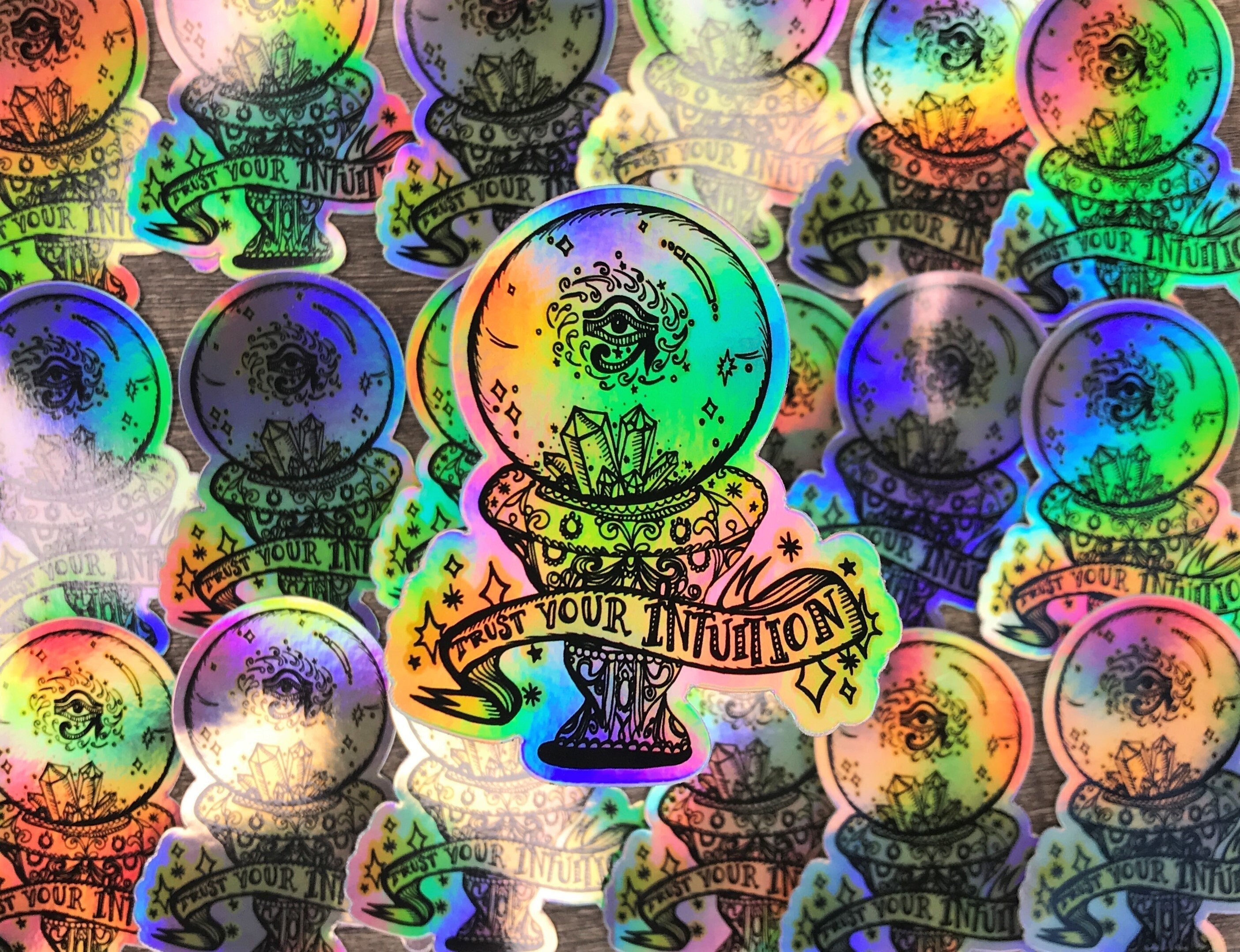 Trust Your Intuition Holographic Crystal Ball Sticker - Etsy UK