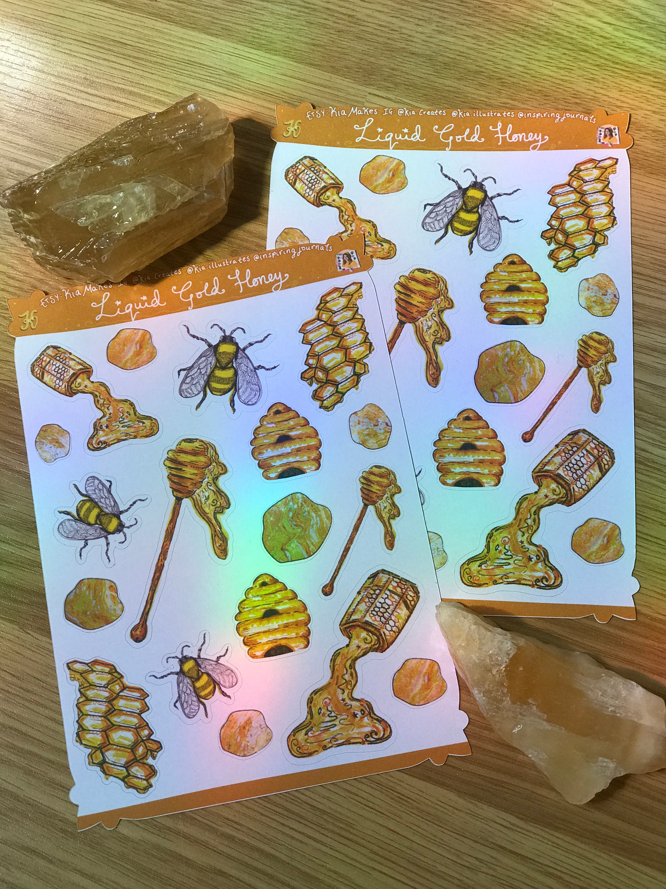 Honey Sticker Sheet Honey Planner Stickers Honey Journal - Etsy