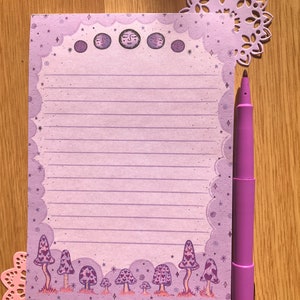 Enchanted Notepad Moon Phases Paper Notepad magic Notepad Purple Note ...