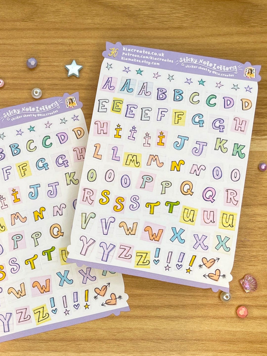 Pastel Sticky Note Letter Stickers: Junk Journal Scrapbook Alphabet - Etsy