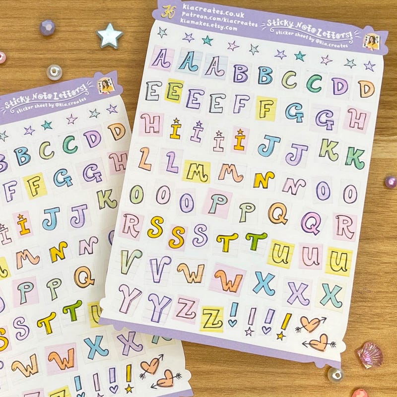 Alphabet Stickers Pack - Etsy UK