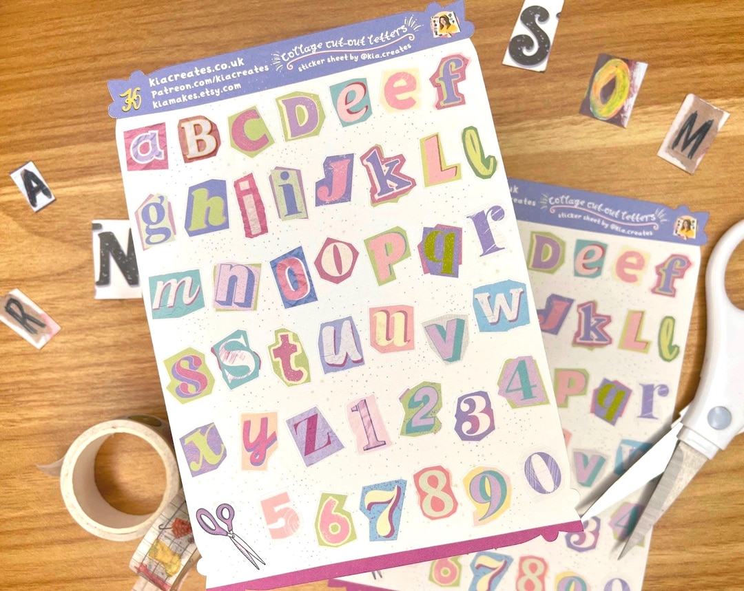 Ransom Note Letter Stickers | Cute Pastel Aesthetic Letter Stickers for ...