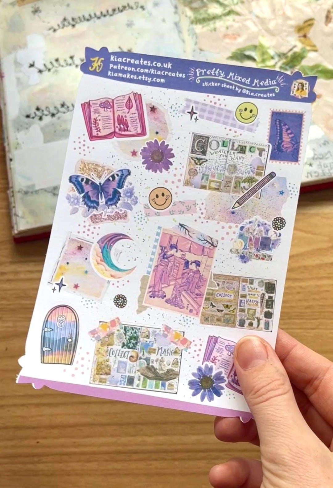 Crafty Mixed Media Journal Stickers | Pretty Collage Stickers for Junk ...