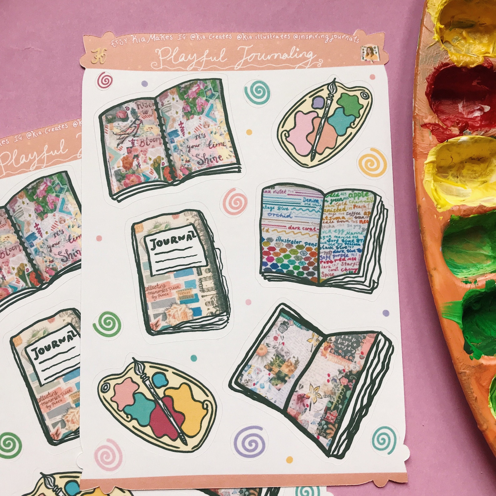 Art Journal Stickers Journaling Sticker Sheet Notebook - Etsy