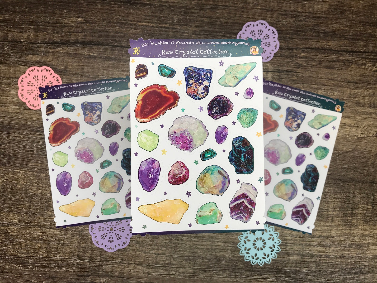 Crystals Sticker Sheet Crystal Stickers Planner Stickers - Etsy UK