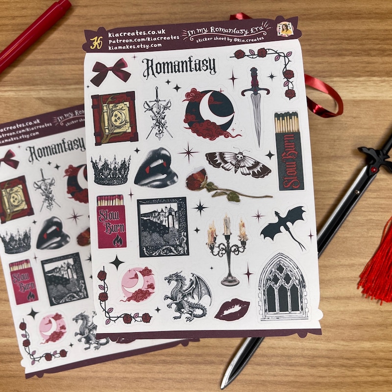 Dark Fantasy Sticker Sheets - Etsy UK
