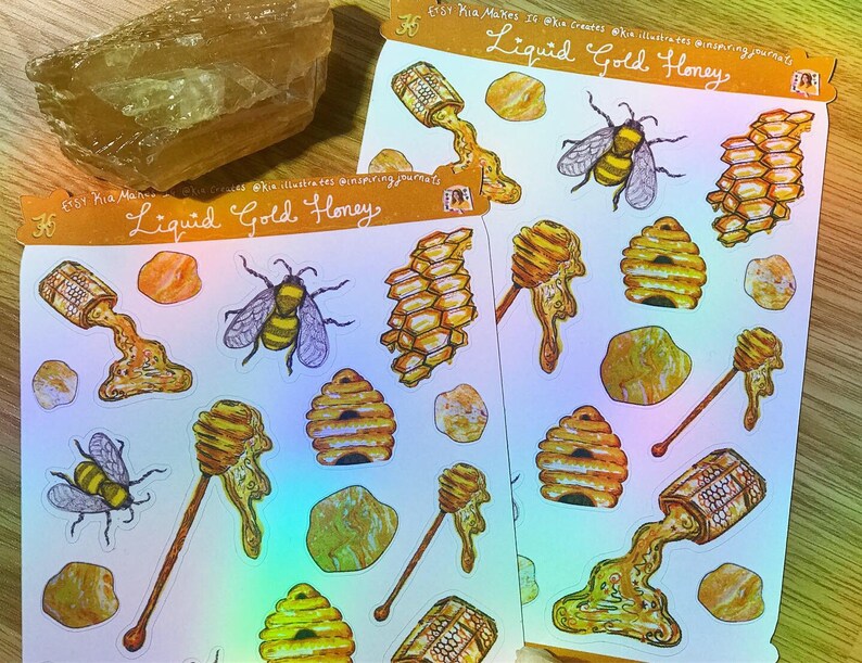Honey Sticker Sheet Honey Planner Stickers Honey Journal - Etsy