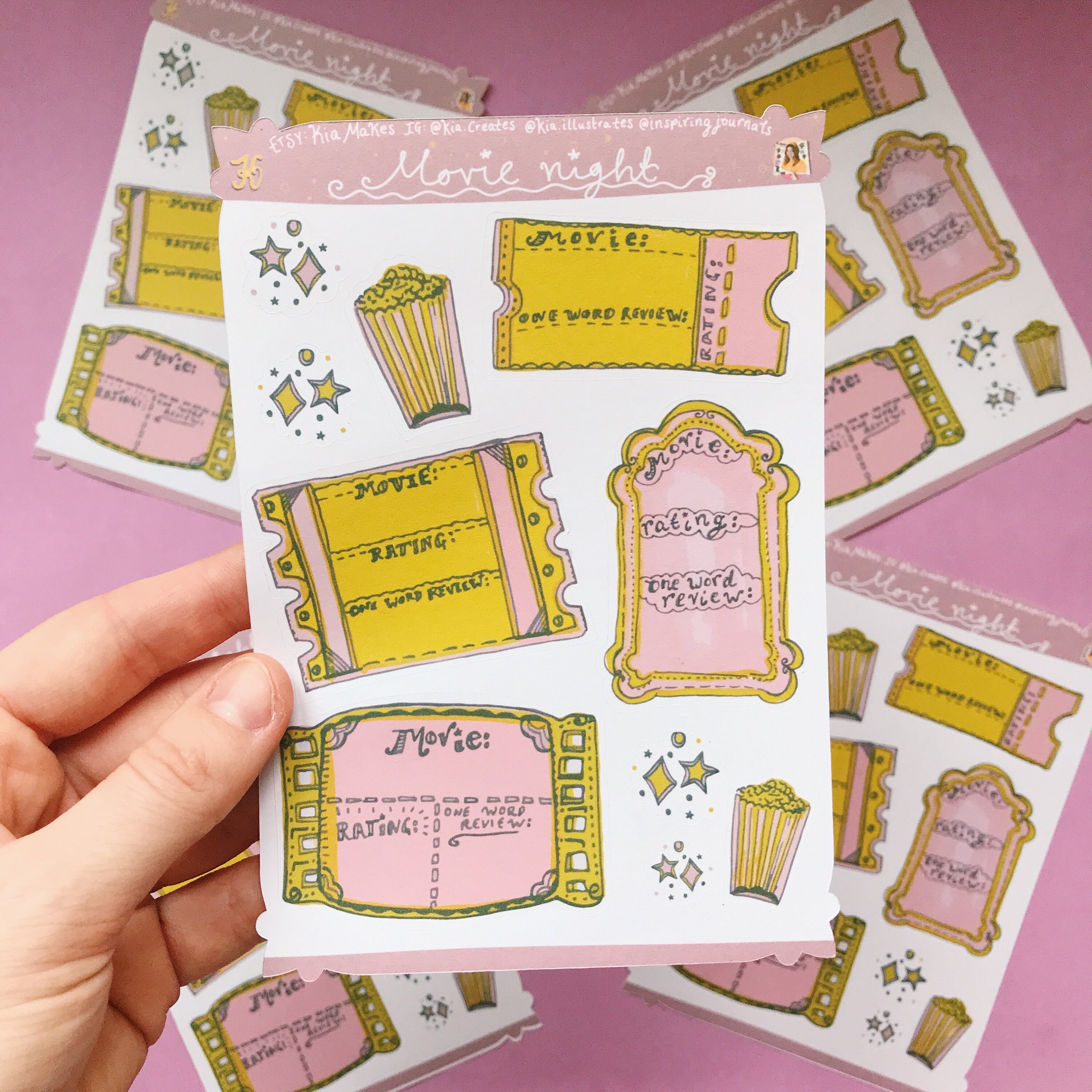Movie Planner Stickers Movie Journal Stickers Movie night | Etsy