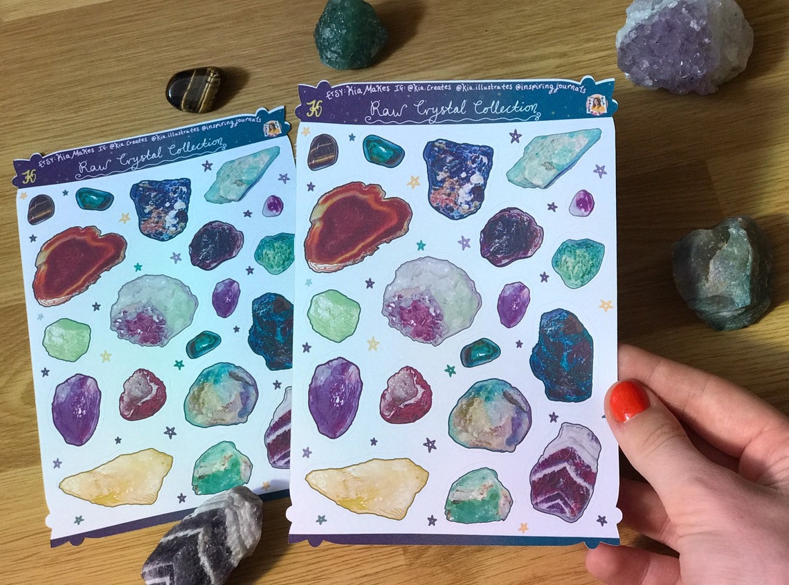 Crystals Sticker Sheet Crystal Stickers Planner Stickers - Etsy UK