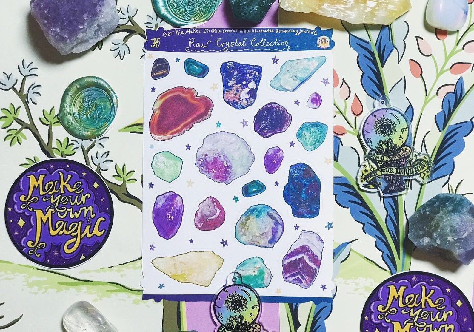 Crystals Sticker Sheet Crystal Stickers Planner Stickers - Etsy UK