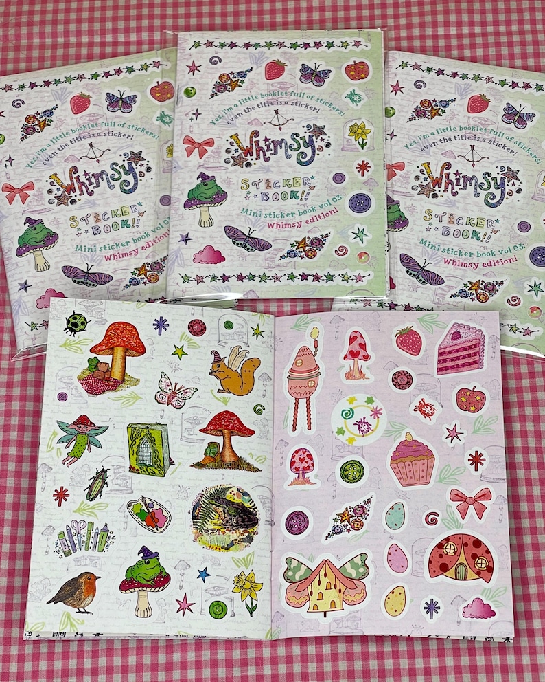 Whimsy Sticker Book: Handmade Mini Stickerbook for Junk Journaling and ...