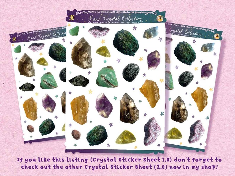 Crystals Sticker Sheet Crystal Stickers Planner Stickers - Etsy UK
