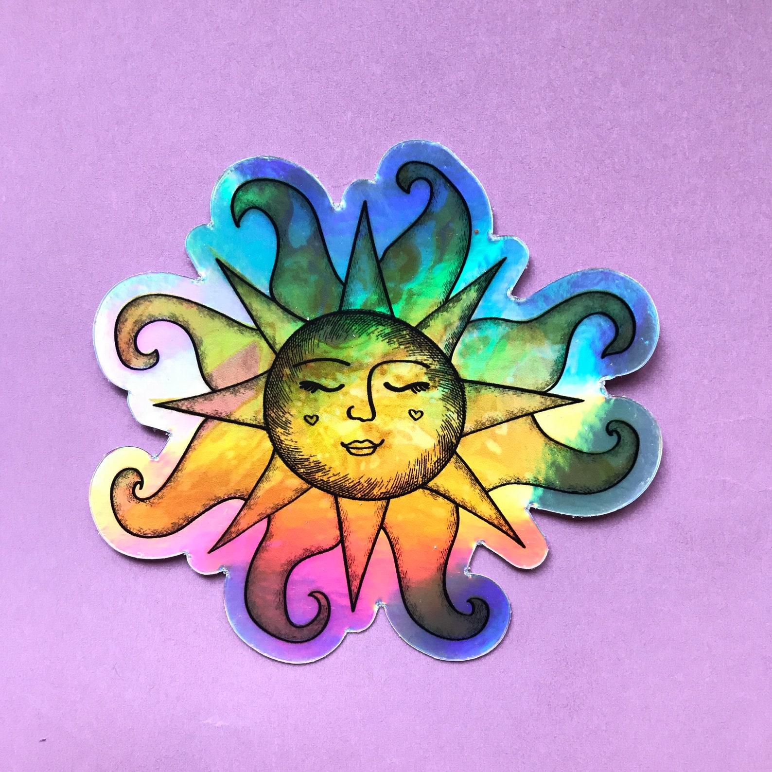 Sun Sticker Holographic Sun Sticker Holographic Sticker - Etsy UK