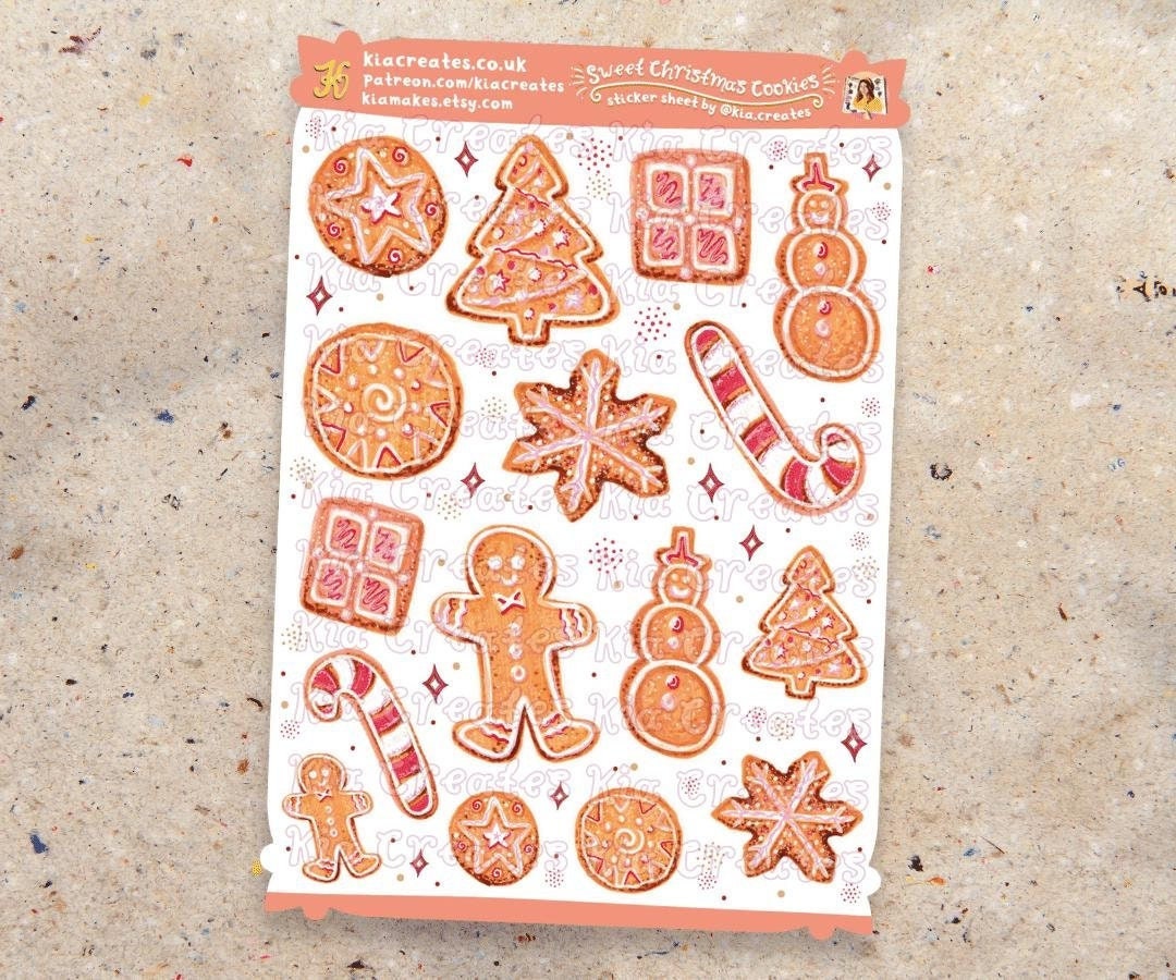 Christmas Gingerbread Stickers | Festive Cookies and Biscuits Sticker ...