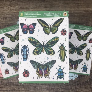 Beautiful Bugs Stickers | Bugs Sticker Sheet - Etsy