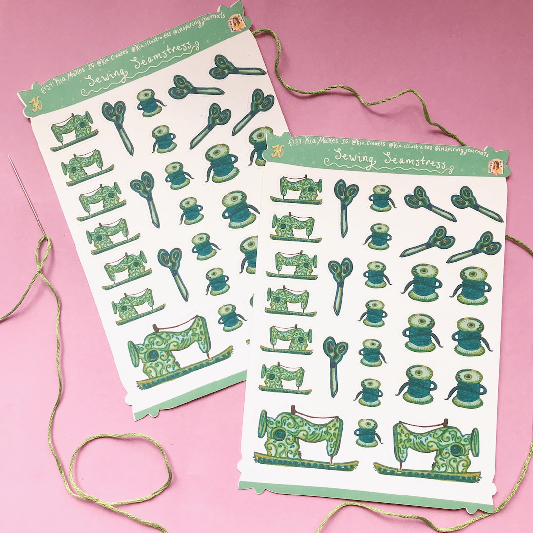 Sewing Stickers Sewing Planner Stickers Seamstress Sticker Sheet Sewing ...