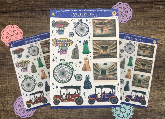 Victorian Sticker Sheets Vintage Victoriana Inventions: - Etsy