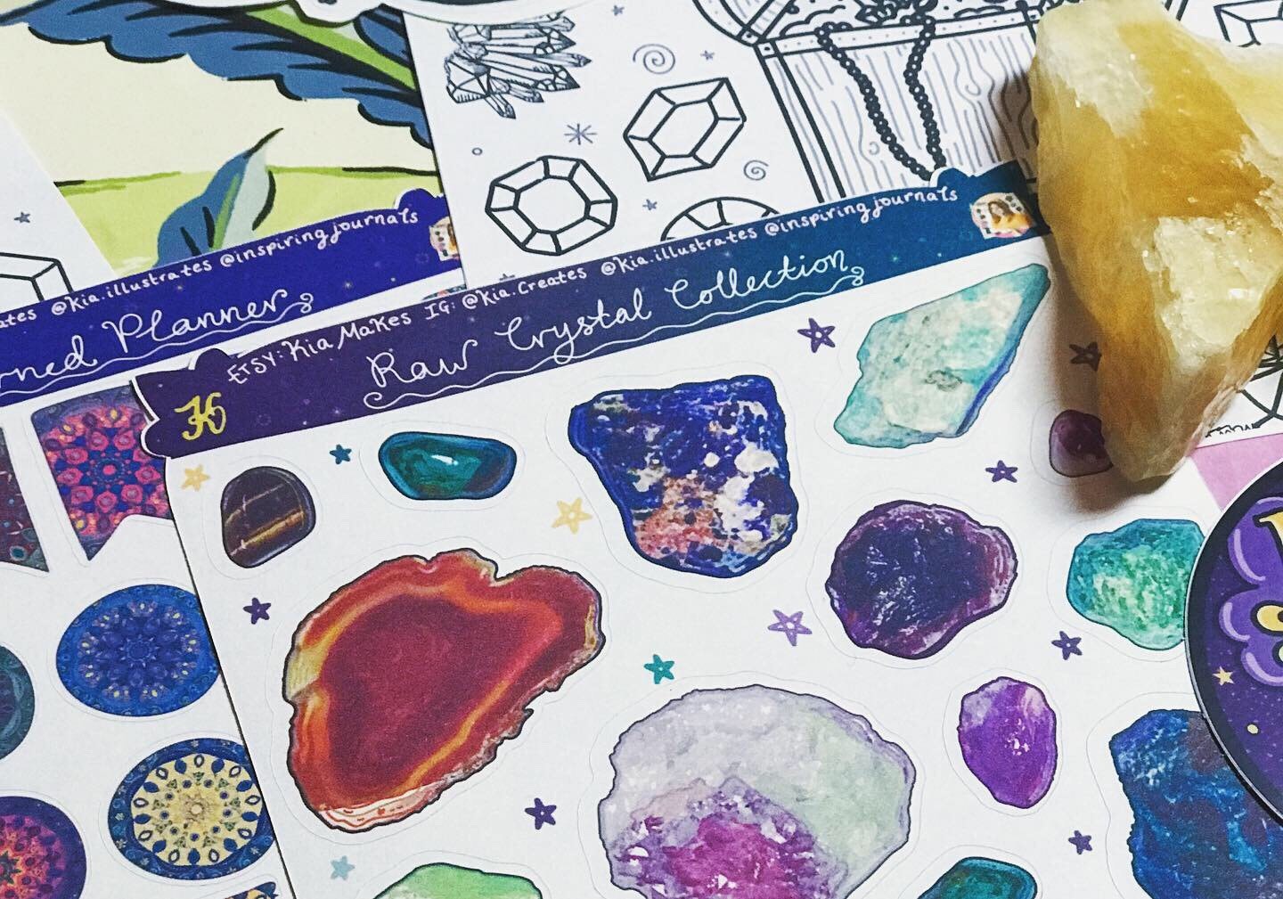 Crystals Sticker Sheet Crystal Stickers Planner Stickers - Etsy UK