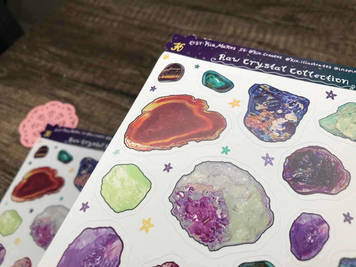 Crystals Sticker Sheet Crystal Stickers Planner Stickers - Etsy UK