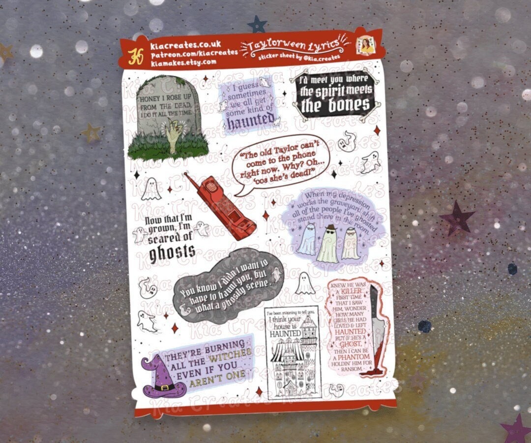 Swiftoween Sticker Sheet Taylorween Stickers Stickers for Spooky ...