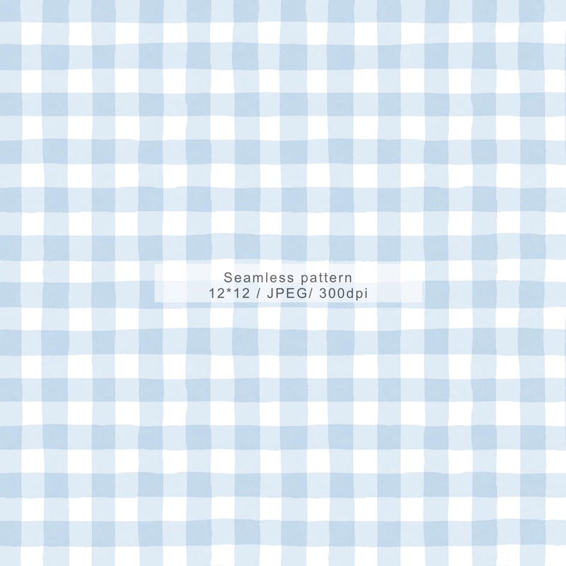 Pastel Blue Gingham Pattern - Etsy