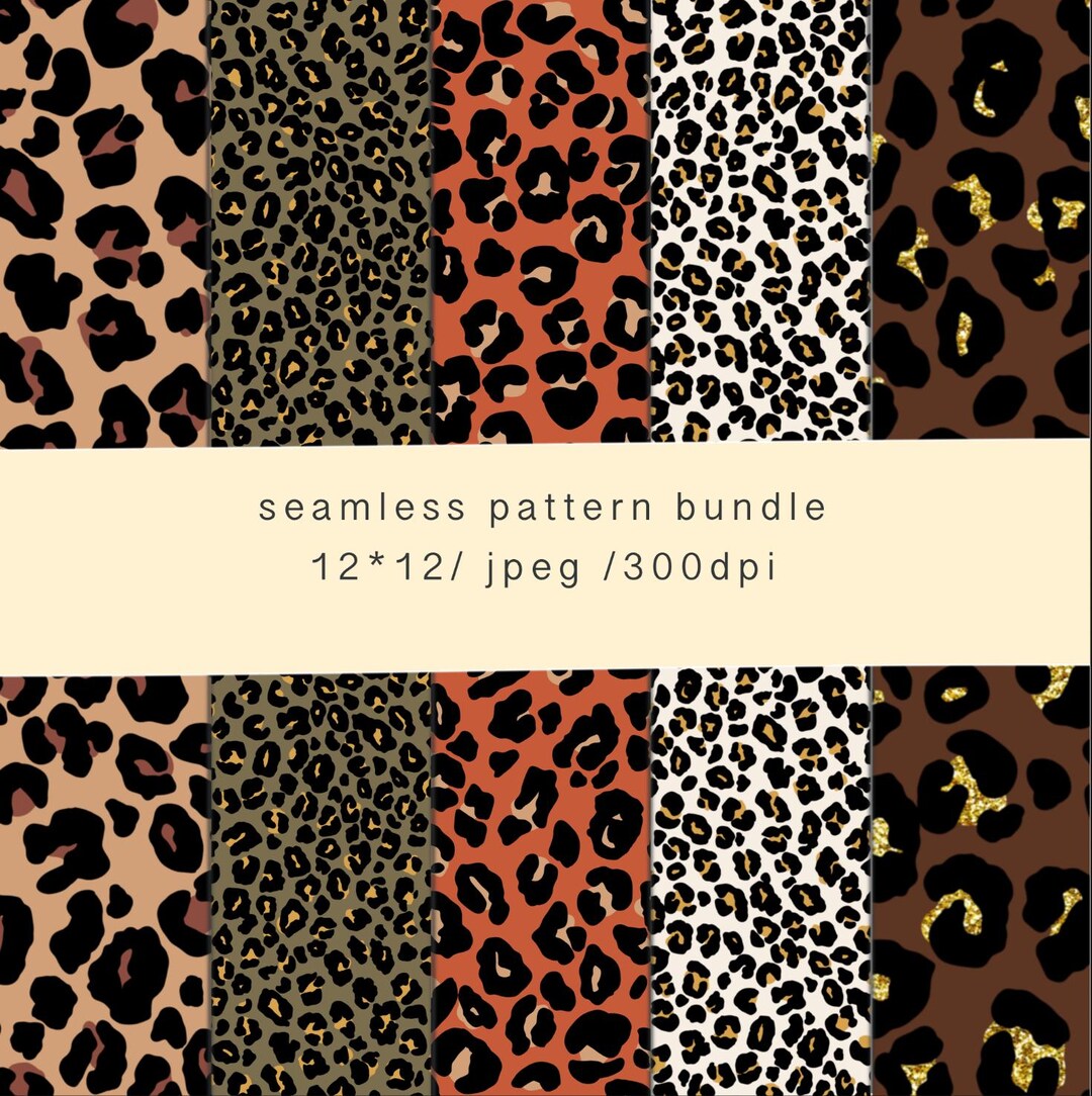Leopard Print Digital Paper Pack,animal Print Bundle,chic Fashion ...