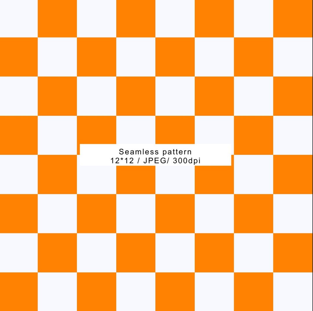 Orange and White Checkered Pattern Digital Paper ,orange Checkered ...