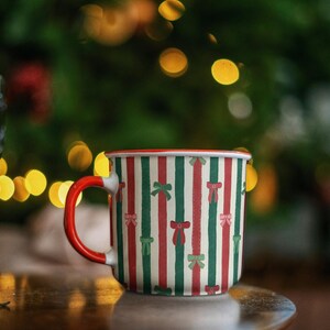 Christmas Striped Bow Seamless Pattern ,coquette Red Green Holiday ...